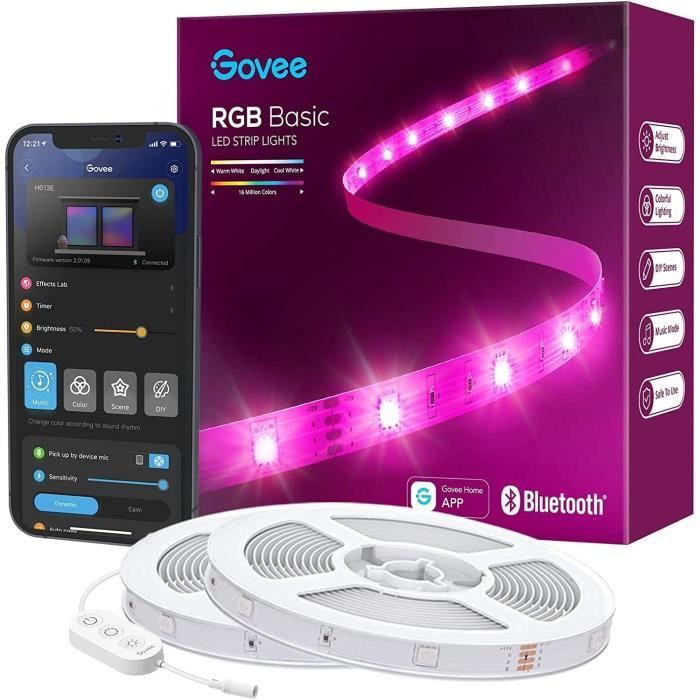 Govee Ruban LED, 30m Bluetooth RGB Bande LED Intelligente, Dimmable ...
