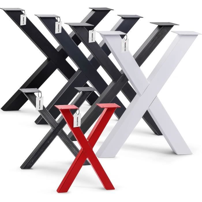 1X Pied De Table X En Profilés D'Acier 60X60 Mm, Dimensions 60X43 Cm ... 1X Pied De Table X En Profilés D'Acier 60X60 Mm, Dimensions 60X43 Cm ...