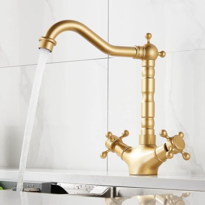 Mitigeur Robinet Cuisine Ou Salle De Bain En Laiton Antique Classique ...