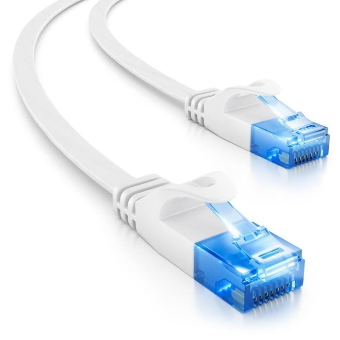 Câble réseau plat Cat6 15M 1000 Mbit Gigabit LAN - Câble de ...