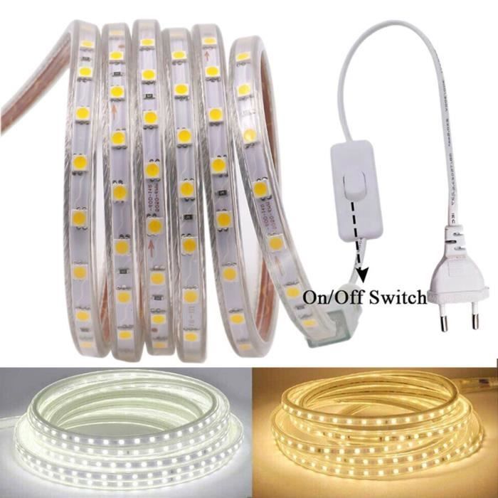 BANDE LED,White-4M-No ON-OFF Switch--Bande lumineuse Flexible à LED SMD ...