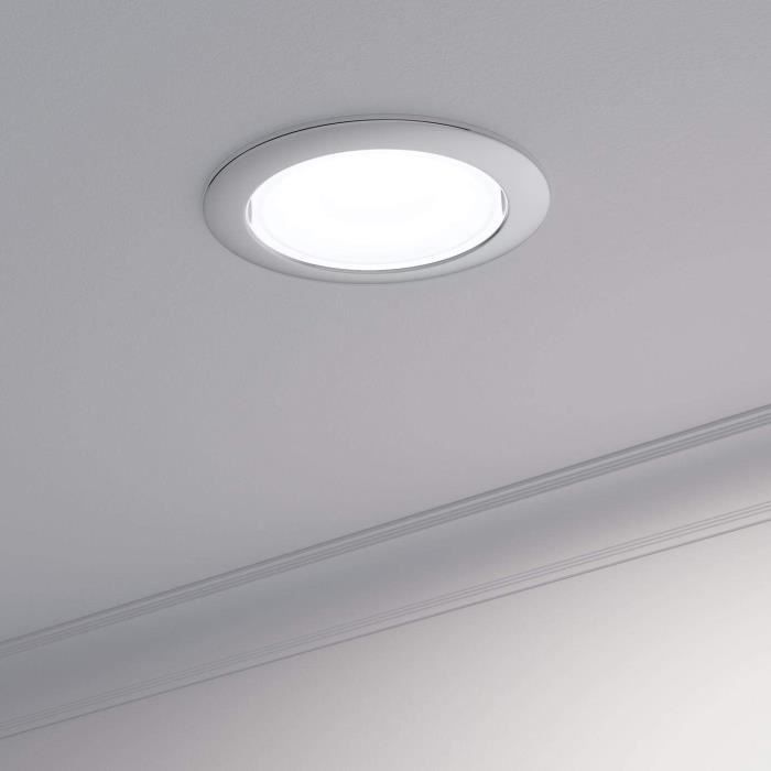 Cadre D'Encastrement Led Zobe Ii Mince Gx53 Chromé Rond 3,808W 420Lm ...