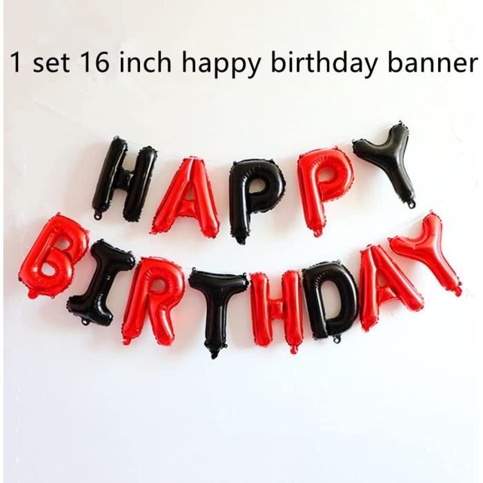 Ballon 13 Ans Anniversaire Fille Noir Rouge Decoration Anniversaire ...