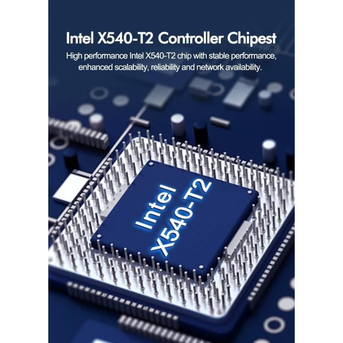 10Gbe Pcie Carte Réseau Dual Rj45 Ports. Intel X540-Da2- X540 Chip ...