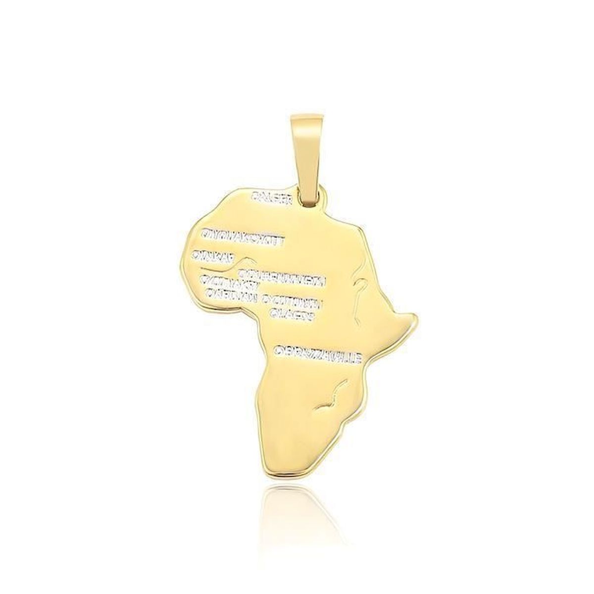 Pendentif Carte Pays Afrique Acier Doré à l'Or Fin Adulte - Achat ...