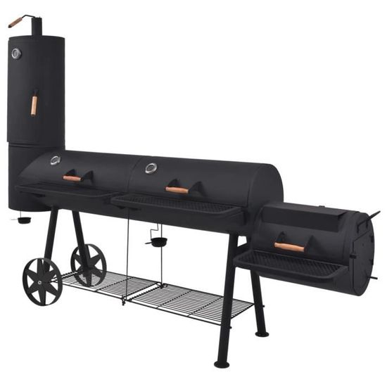 Rainbowin Barbecue au charbon de bois avec étagère inférieure Noir XXXL ...