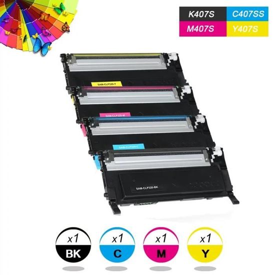 Samsung CLT-4072S 4 pack set couleur toner BK-C-M-Y compatible Samsung CLP-320,CLP-325,CLP-325W ...