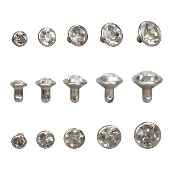 Rivets,Sac à vêtements bricolage Ensemble de 1000 Rivets or argent ...