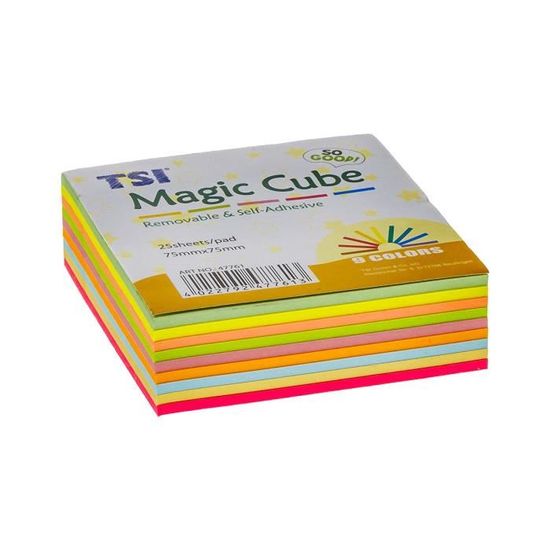 TSI Note autocollante Magic Cube, 225 feuilles, 75 x 75 mm - 47761 ...