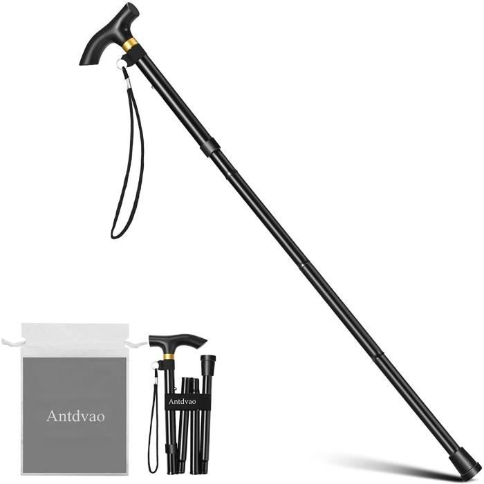 Canne Pliable avec Dragonne, Portable Canne de Marche pour Hommes ...