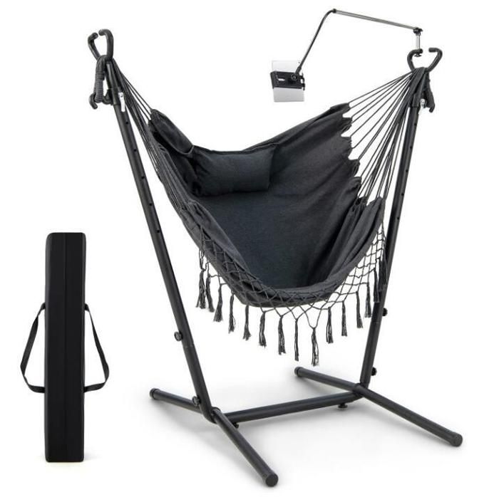Hamac sur Pied - DREAMADE - en Métal - Support à Hauteur Réglable ...
