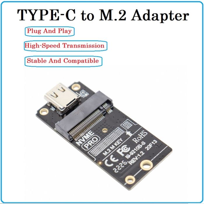 TYPE-C Vers M2 Adaptateur NVME/NGFF SSD BoîTier NVMe M.2 Vers USB 3.1Type-C Support M2 SSD 2230 ...