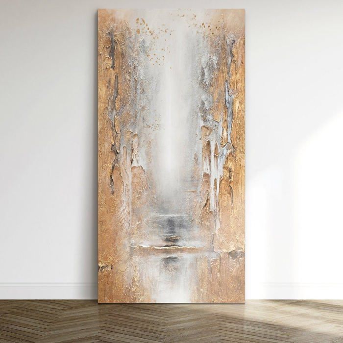 Peinture à main Grand tableau art abstrait Décoration murale 160x80cm ...