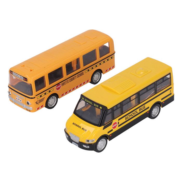Lot de 2 jouets d'autobus scolaire réalistes 1:32 Véhicule de jeu en ...