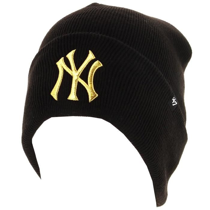 Bonnet classique Ny bonnet metallic noir dore - 47 brand Noir ...