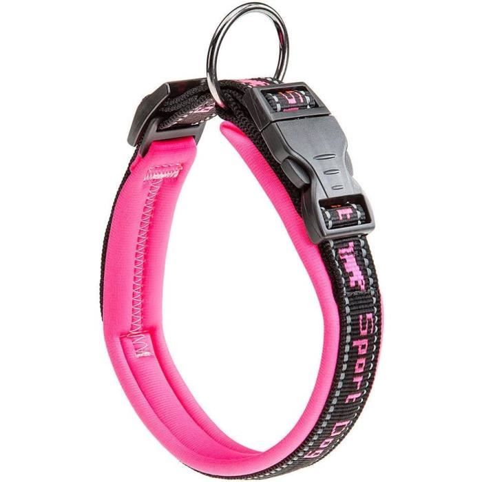 Collier de Dressage pour Chien - Ferplast - Sport Dog C25/55 - Réfléchissants - Rose - Taille ...