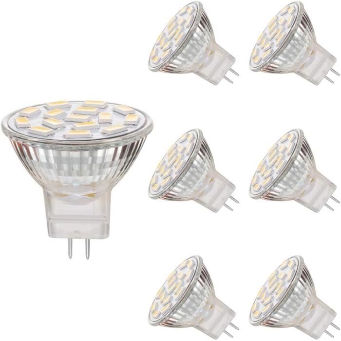 Ampoule LED MR11 GU4 3.5W, Non, Ampoules LED Spot GU4, Équivalent halogène 25-35W, 350LM, Blanc ...