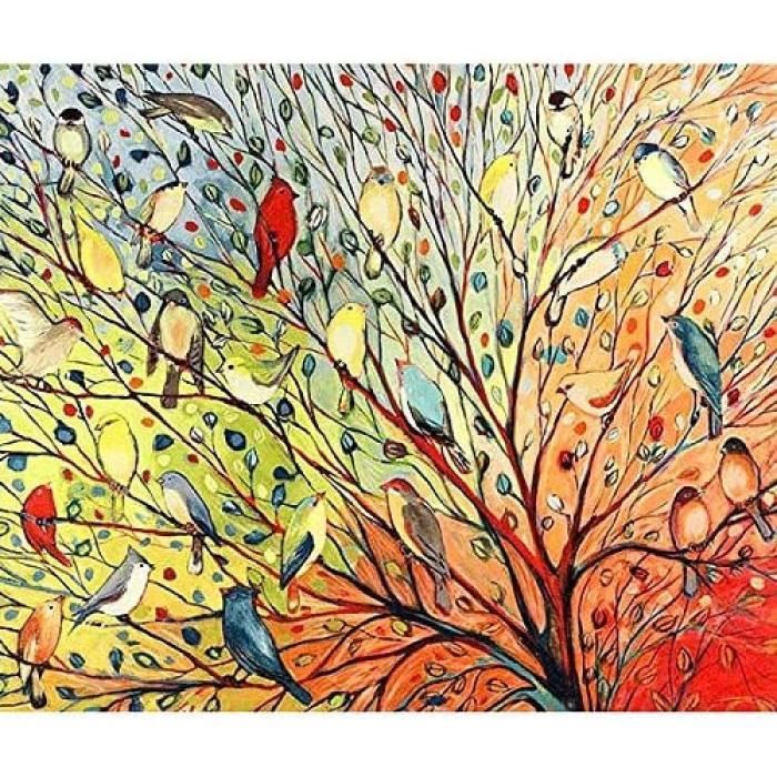 Diamond Painting,Arbre Oiseau,5D Broderie Diamant Kit Complet,Diy Perle ...