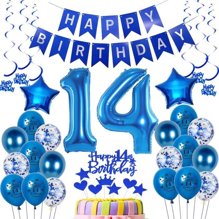 Decoration Anniversaire 14 Ans Garcon, 14 Ans Décorations Gâteau 14 Ans ...