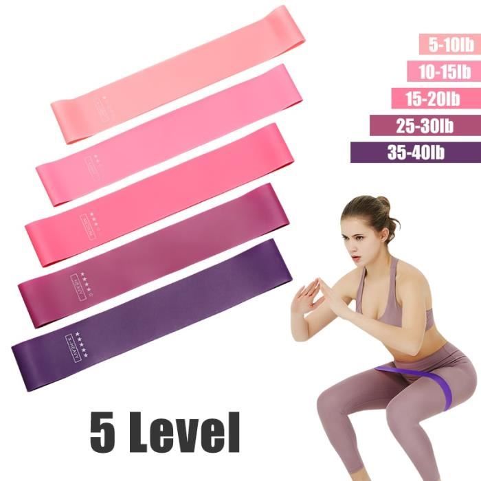 5 pcs SANGLE DE MUSCULATION ELASTIBAND EXTENSEUR HARNAIS DE RESISTANCE ...