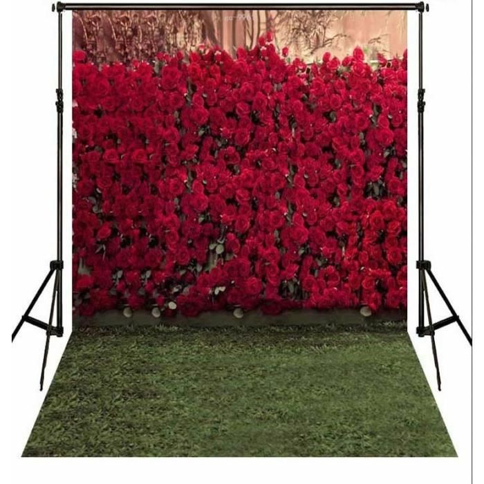 Arrière-plan de photographie 150*210cm theme Mur de fleurs fond d'herbe verte - Cdiscount ...