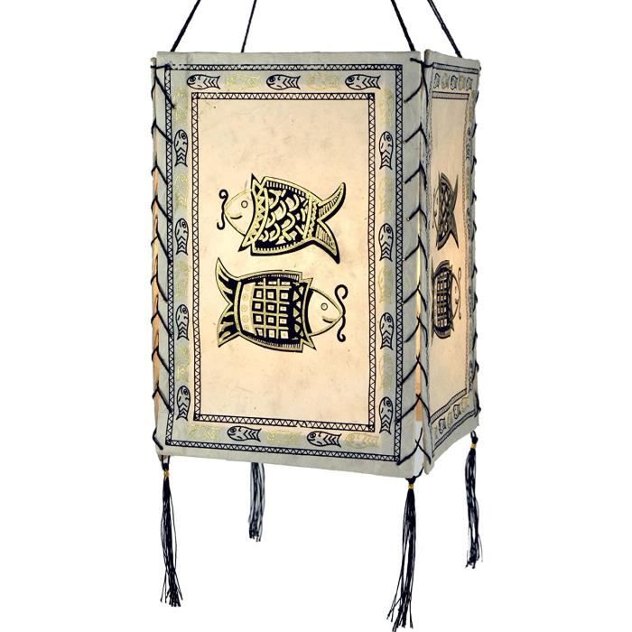 Abat-jour Suspendu en Papier Lokta, Lampe Couverture en Papier Fait ...