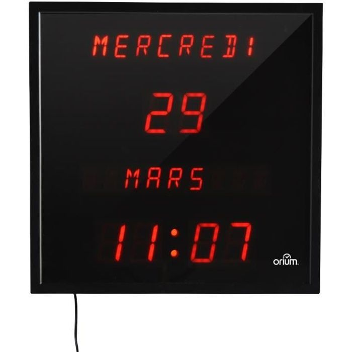 ORIUM Horloge grands caractères à date digitale Noticia - Cdiscount Maison