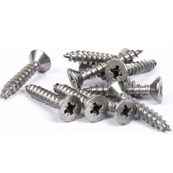 Vis bois PZ inox A2 filetage total 4mmx20 - Cdiscount Bricolage