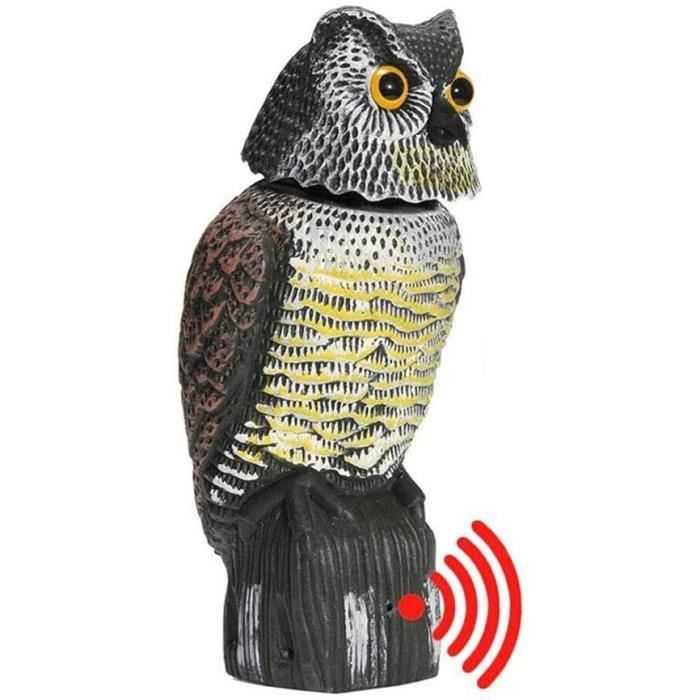 Hibou ailé avec son et mouvement épouvantail réaliste hibou à tête ...