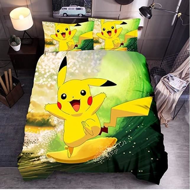 CDD-817 Parure de lit imprimée 3D pokémon Pikachu ensemble de literie ...
