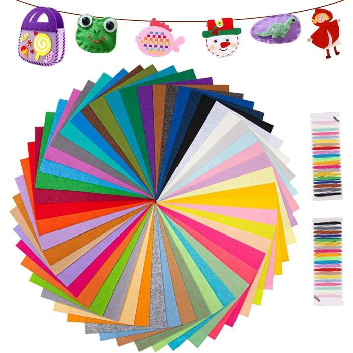 50pcs Tissu en Feutre, 20x30CM Différents Couleurs non Tissé Doux ...