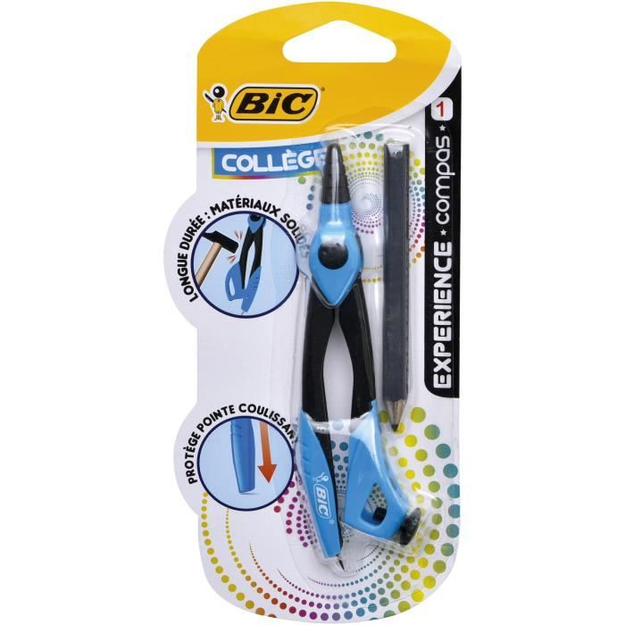 BIC Experience Compas avec Mini Crayon à Papier et Bague Réglable ...