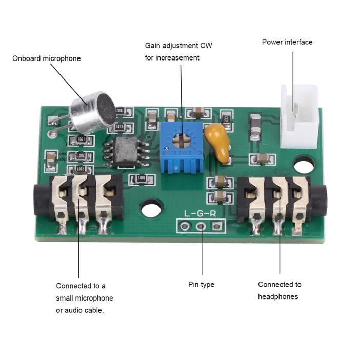 PAR- Carte Microphone Module de ramassage, module de microphone d ...