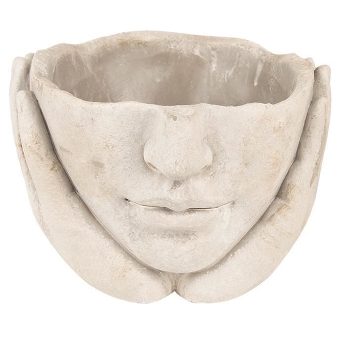 Pot de fleurs - CLAYRE & EEF - Tête - Ø 11x11 cm - Beige - Pierre ...