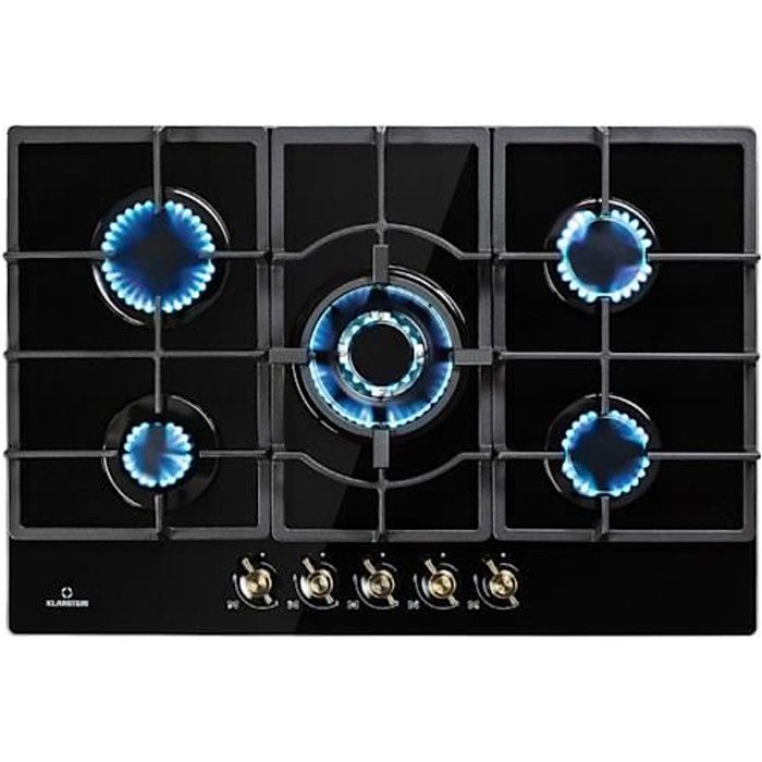 Plaque gaz 5 feux encastrable - Klarstein Victoria 5 - Tables de ...