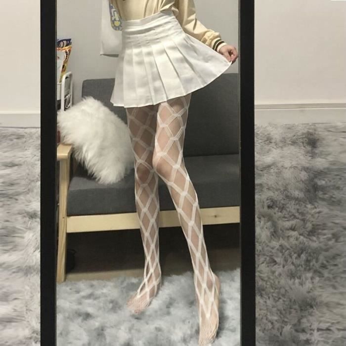 Bas,Collant gothique japonais en dentelle, bas en résille, noir, rétro ...