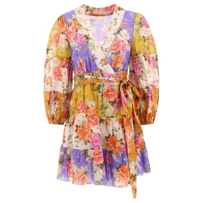 ZIMMERMANN FEMME 4384DSS223SPLI MULTICOLORE COTON ROBE Noir - Cdiscount ...