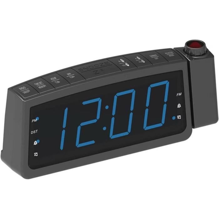 Horloge Numérique, Led Afficher Avec Fm Radio Projecteur Chargement Usb ...