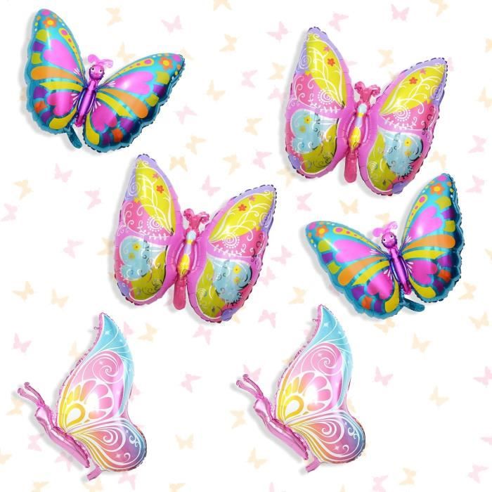 Lot De 6 Ballons En Aluminium En Forme De Papillon - Décoration - Pour ...
