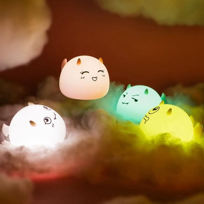 Lumiere de nuit LED mignonne de capteur de contact doux en silicone ...
