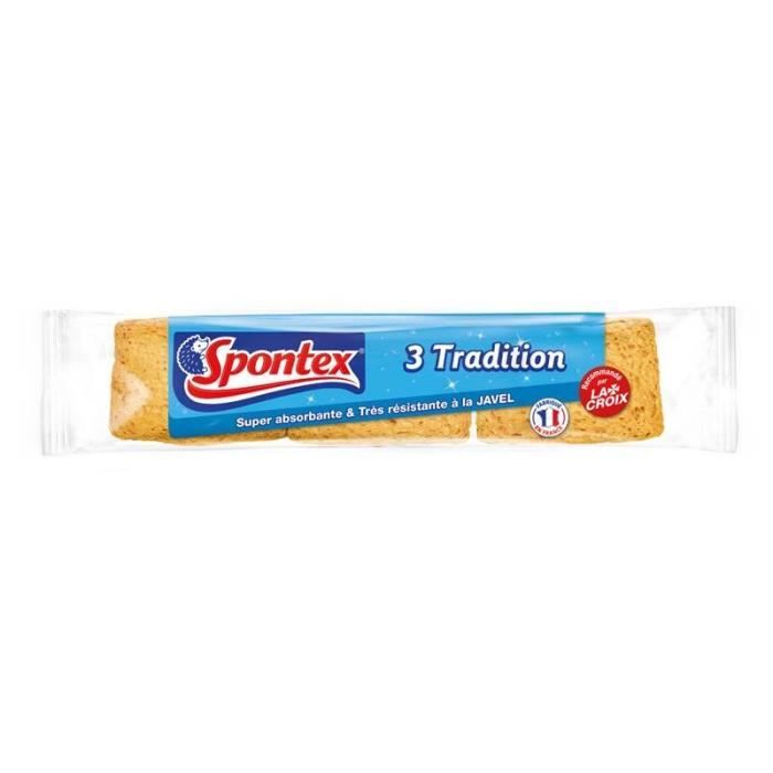 SPONTEX - Éponge Végétale Tradition Super Absorbante N°2 - Lot De 4 ...