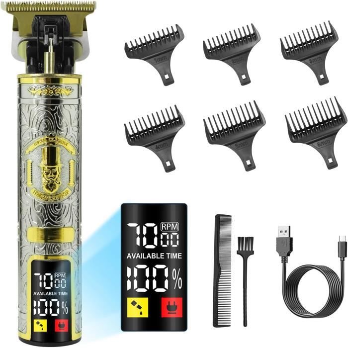 Kit De Tondeuse À Cheveux Professionnelle Pour Homme, Tondeuse À Barbe Pour Homme Avec 6 Peignes ...