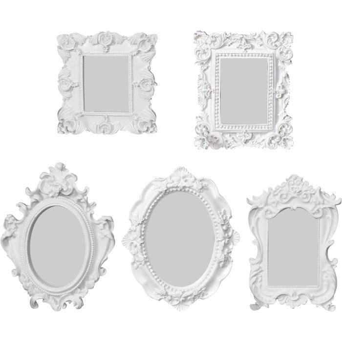 Lot De 5 Cadres Photo Vintage En Résine Noir-Doré De Forme Elliptique ...