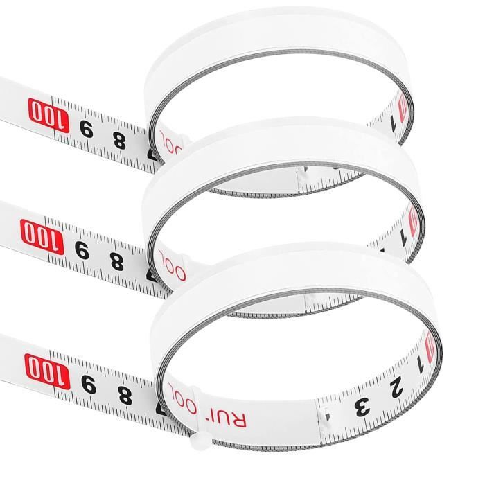 3 Pièces Mètre À Ruban Auto-Adhésif, Règle Métrique Auto-Adhésive, Auto ...