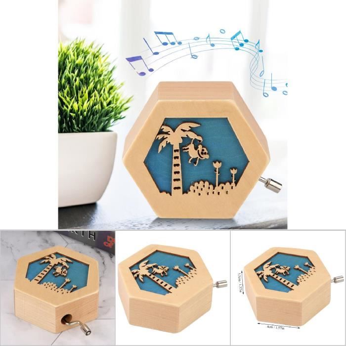 CHE Bote Musique Classique En Bois Sculpté Bote Musique Manivelle ...