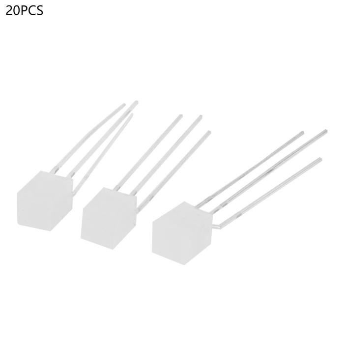 YOSOO Diode lumineuse LED Diode d'ampoule LED carrée rouge et verte, 20 ...