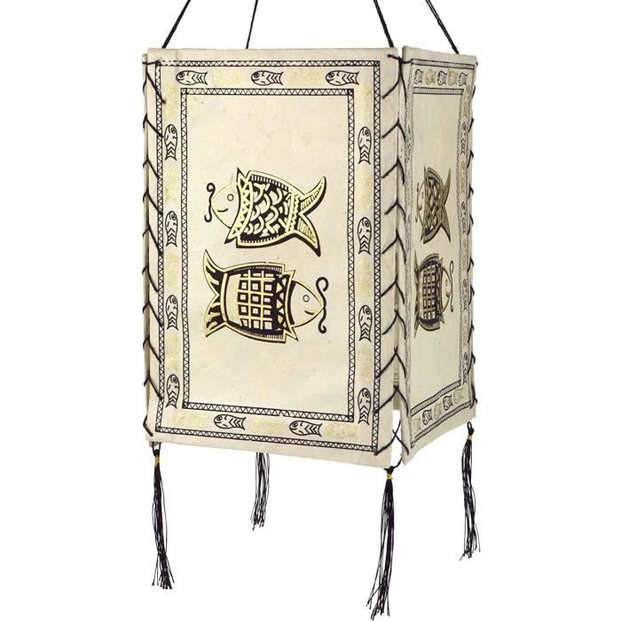 Abat-jour Suspendu en Papier Lokta, Lampe Couverture en Papier Fait ...