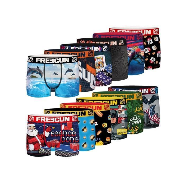 Freegun Boxers Surprise microfibre Lot de 12 Homme Multicolore ...
