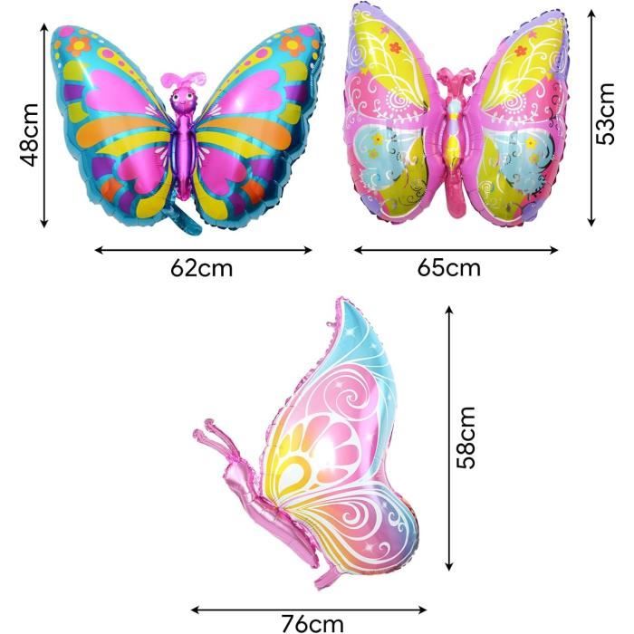 Lot De 6 Ballons En Aluminium En Forme De Papillon - Décoration - Pour ...