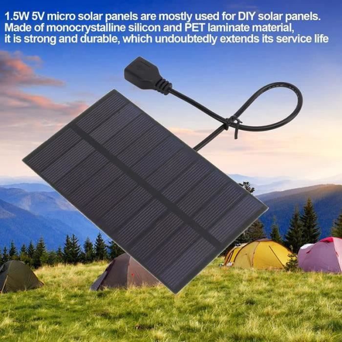 Panneau Solaire 5V Panneaux solaires Bricolage en Silicium monocristallin 15W 5V avec Interface ...